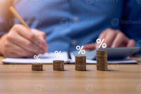 Interest Rate And Dividend Concept Businessman Is Calculating Income And Return On Investment