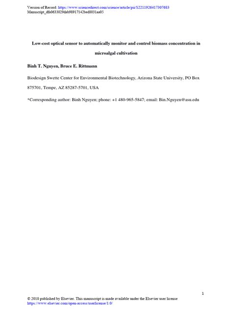 Arduino Algae Density Pdf