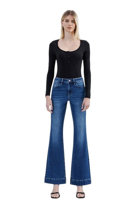 Lovervet By Vervet High Rise Trouser Hem Relaxed Flare 6th Street