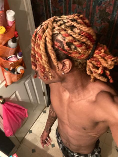 Blonde And Red Dreads In 2025 Dyed Hair Men Dreadlock Hairstyles For Men Dread Hairstyles