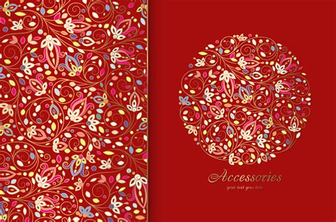 빨간색 배경에 추상적인 꽃무늬 벡터 장식입니다 페이즐리 요소 직물 초대장 벽지 장식 포장 또는 원하는 아이디어에 적합합니다 만다라에 대한 스톡 벡터 아트 및 기타 이미지