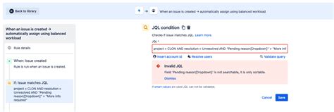 Automation Rule Failing With Error Field Name Is Not Searchable It