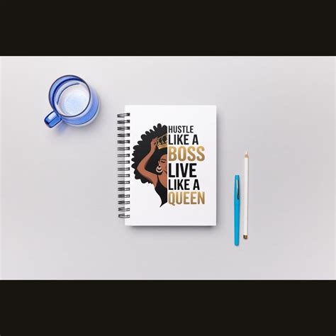 3 Hustle Like A Boss Live Like A Queen Png Image Black Woman Clipart