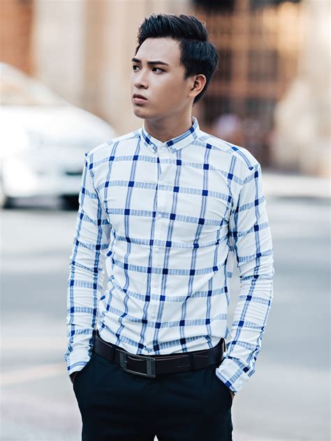 Áo Sơ Mi Ca Rô Xanh Dương Asm832 Mã Sp Asm832 Crxd