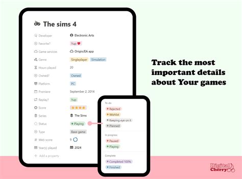 Notion Game Tracker Notion Game Hub Etsy