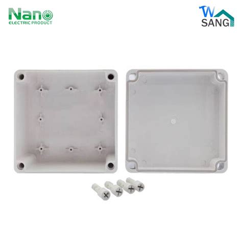 บล็อกกันน้ำ กล่องกันน้ำ บล็อคลอยกันน้ำ พลาสติก Nano 204w สีขาว 6x6x3 3 149x149x82 5มม Wsang