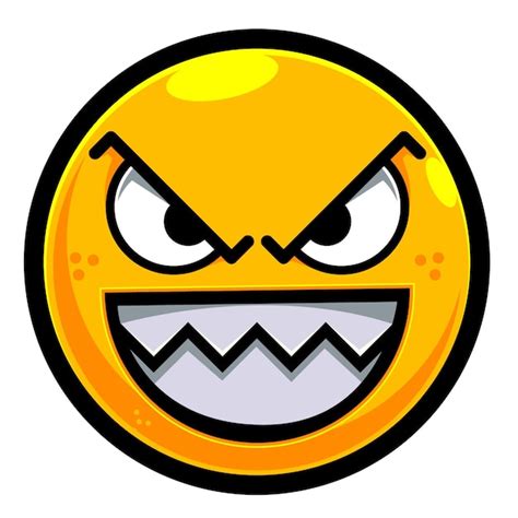 Emoji With Sharp Teeth Crasy Yellow Vector Ilustration Premium Vector