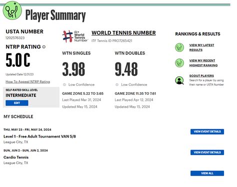 Player Dashboard Usta Online Help Center