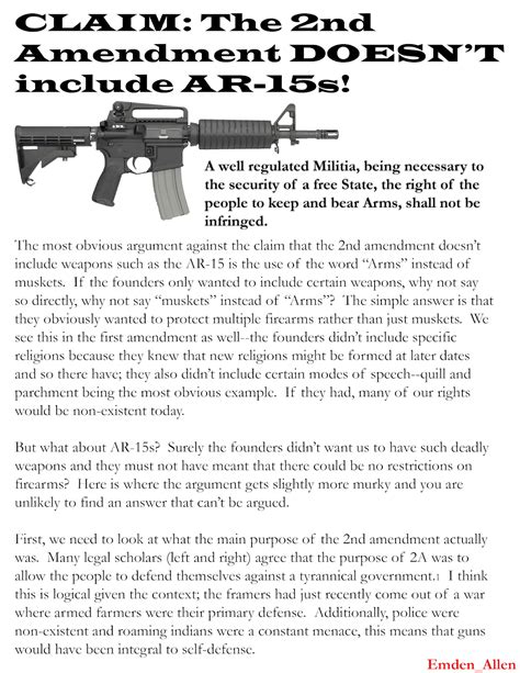 Does The Second Amendment Include Ar 15s