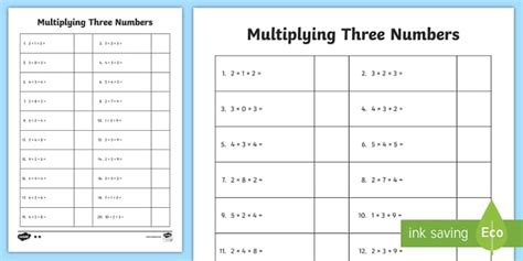Multiply Numbers Worksheet Worksheet Teacher Made