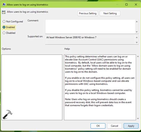How To Allow Users To Log On Using Biometrics In Windows 11