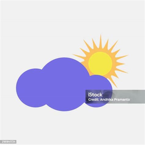 아이콘이 부분적으로 흐림 날씨 요소 기호입니다 플랫 스타일의 아이콘입니다 인쇄물 웹 스마트폰 앱 포스터 인포그래픽 로고 표지판 등에 적합합니다 0명에 대한 스톡 벡터 아트