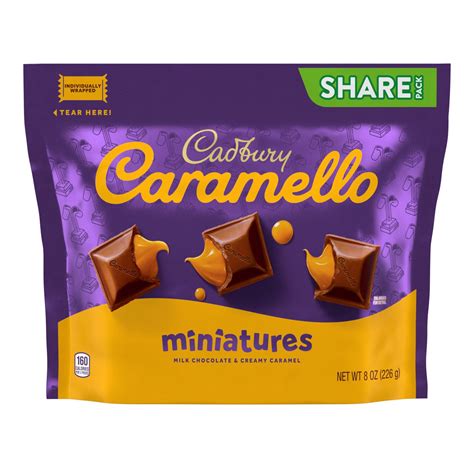 Cadbury Carmello Miniatures Milk Chocolate And Caramel Candy Share Pack 8 Oz