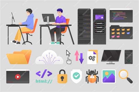 Premium Vector Backend Elements In Flat Design