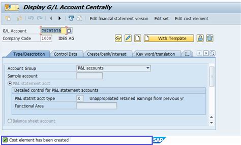 SAP CO Primary Cost Elements