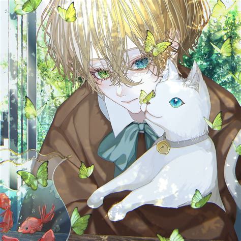Safebooru 1boy Aqua Eyes Bishounen Blonde Hair Bug Butterfly