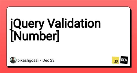 jquery validation [number] devto