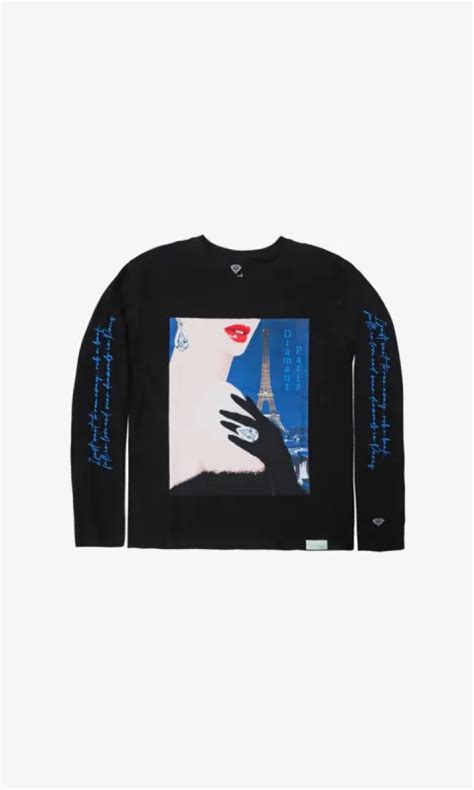 Paris Long Sleeve Tee Black Parallel