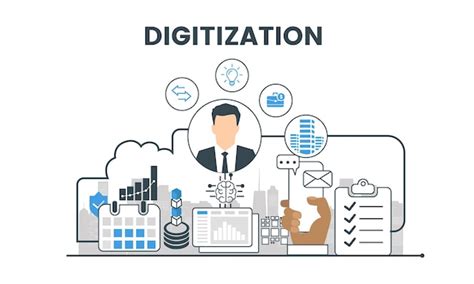 Premium Vector Digitization Concept As Business Vector Illustration