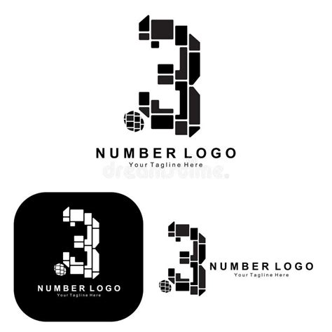Number 3 Three Logo Design Premium Icon Vector Illustration For
