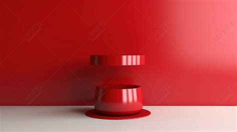 Crimson에서 3d 렌더링 배경으로 시각화된 제품 및 성공적인 아이디어 소개 아이 배경 진홍 배경 제품 디스플레이 배경 이미지 Hd 아이 진홍 제품 디스플레이