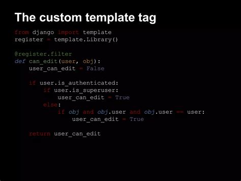 Django User Permissions In Your Templates Ppt
