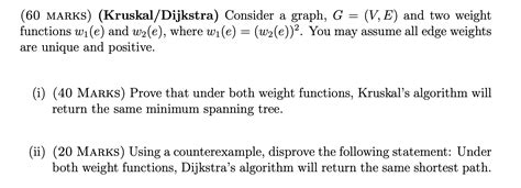 Solved MARKS Kruskal Dijkstra Consider A Graph Chegg
