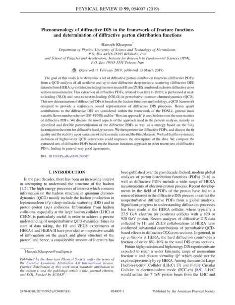 Pdf Phenomenology Of Diffractive Dis In The Framework Of Fracture Functions And Determination
