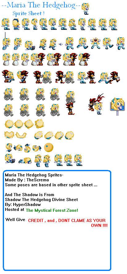 Maria The Hedgehog Sprites By Thescremo On Deviantart