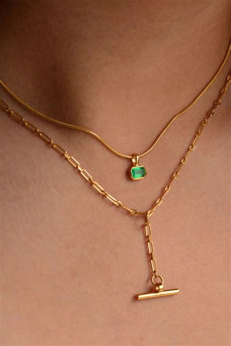 Linda Tahija Gemme Necklace Green Onyx Gold Vivid In Bellingen