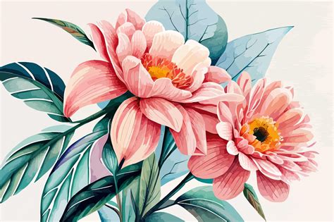 Premium Vector Watercolor Floral Flower Art Collection Hand Drawing