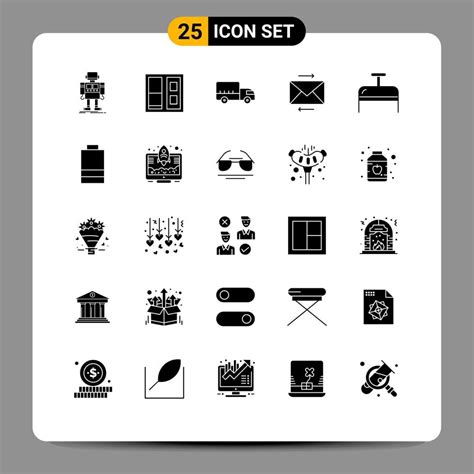 Set Of 25 Modern Ui Icons Symbols Signs For Travel Bag Delivery Arrow
