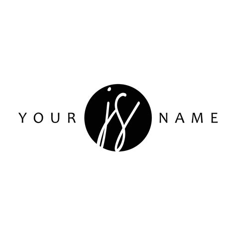 Js Initial Handwriting In Circle Frame Template Design 32414175 Vector
