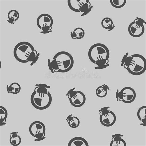 Hot Coffee Cup And Clock Solid Seamless Pattern Remote Work Theme