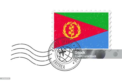 Eritrea Grunge Postage Stamp Vintage Postcard Vector Illustration With Eritrean National Flag