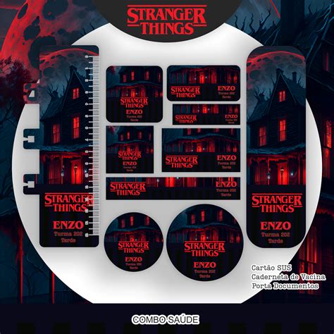 Etiquetas Escolares Personalizadas Tema Stranger Things Shopee Brasil