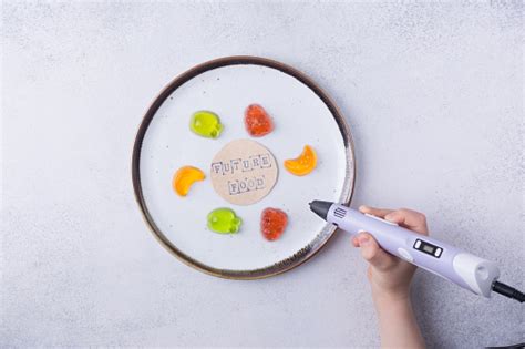 3d 프린팅 식품 개념 3d 펜 과일 현대 첨가제 기술 40 산업 혁명 음식에 대한 스톡 사진 및 기타 이미지 음식 프린터하기 부엌 Istock