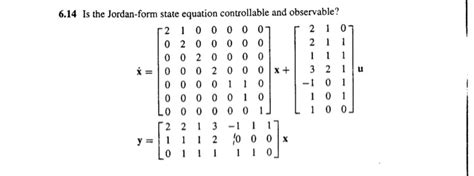 6 14 Is The Jordan Form State Equation Controllable