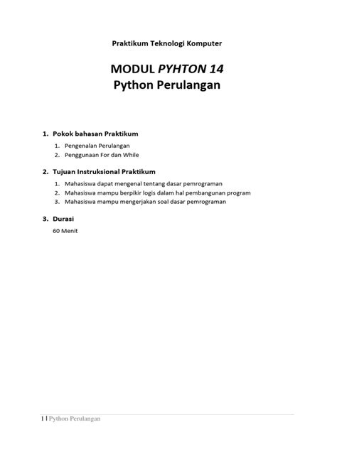 14 Python Perulangan Pdf