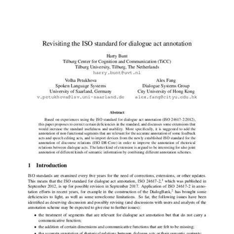 Revisiting The Iso Standard For Dialogue Act Annotation Acl Anthology