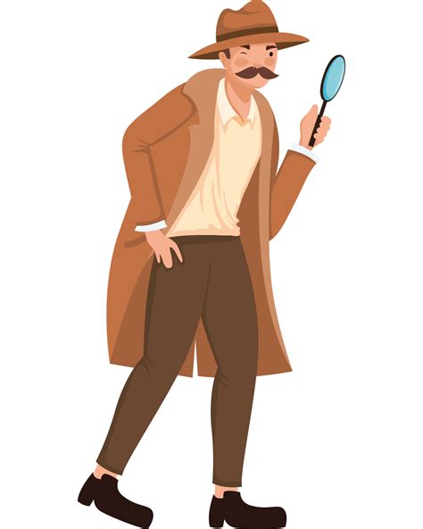 Detective Spying With Magnifying 24098655 Png
