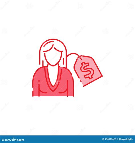 Prostitution Color Line Icon Sexual Services For Money Sex Trade