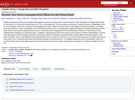 2024 11 26 showui one vision language action model for gui visual agent