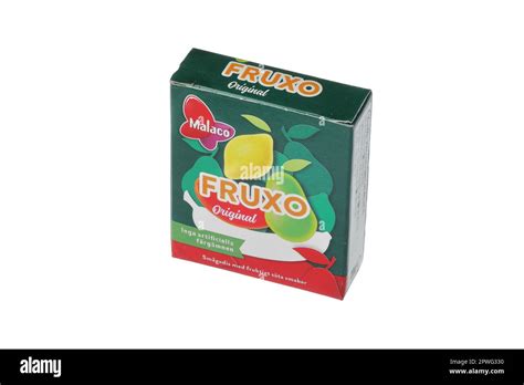 Stockholm Sweden April 30 2023 Small Box With Malaco Fruxo Candy For The Swedish Market