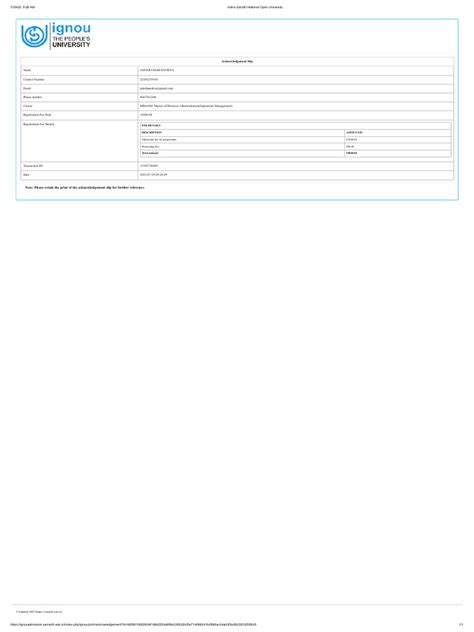 Indira Gandhi National Open University Pdf
