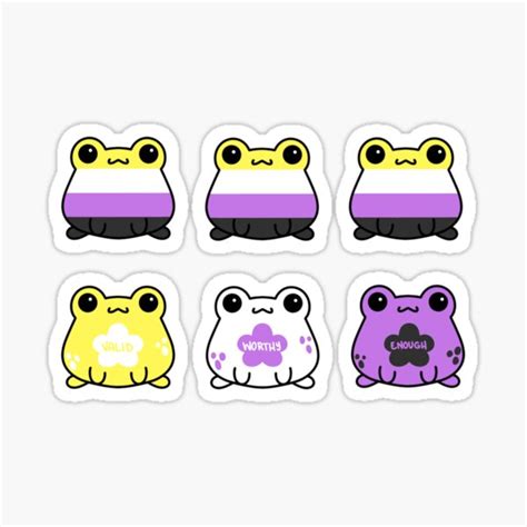 Non Binary Pride Frogs Sticker By Coriecake Redbubble