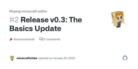 Release V0 3 The Basics Update · Mojang Minecraft Editor · Discussion