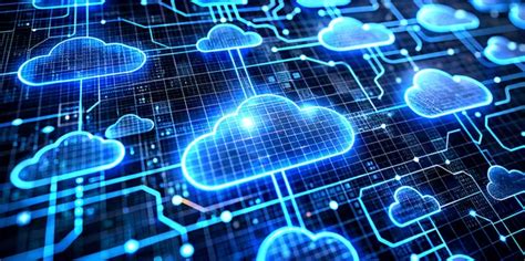 Futuristic Data Cloud Computing Network With Digital Circuit Background Premium 4k Wallpaper
