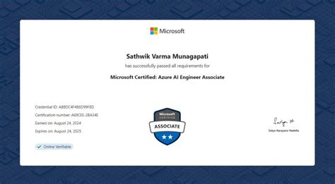 sathwik varma munagapati on linkedin microsoftazure aiengineer