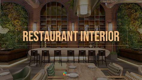 Restaurant Interior Premium PowerPoint Templates Construction